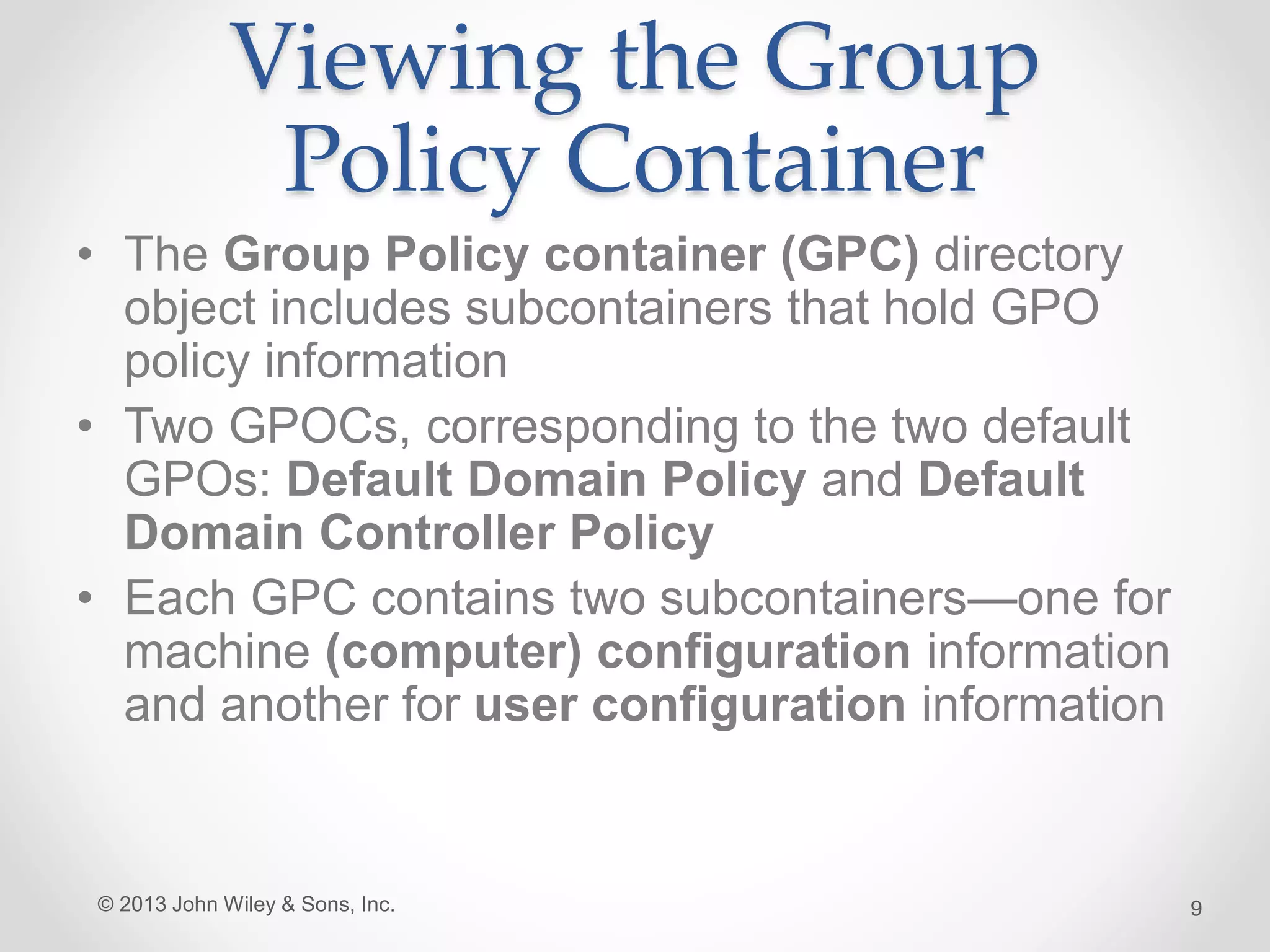 Group policy objects | PPT