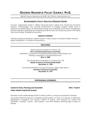 George Nuahnya Fulley Siaway ResumeB | PDF | Healthcare Industry ...