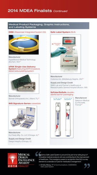 2014 Medical Design Excellence Awards Ceremony Brochure | PDF ...