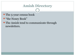 Amish Powerpoint | PPT