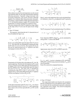 Design, Simulation and Verification of Generalized Photovoltaic cells ...