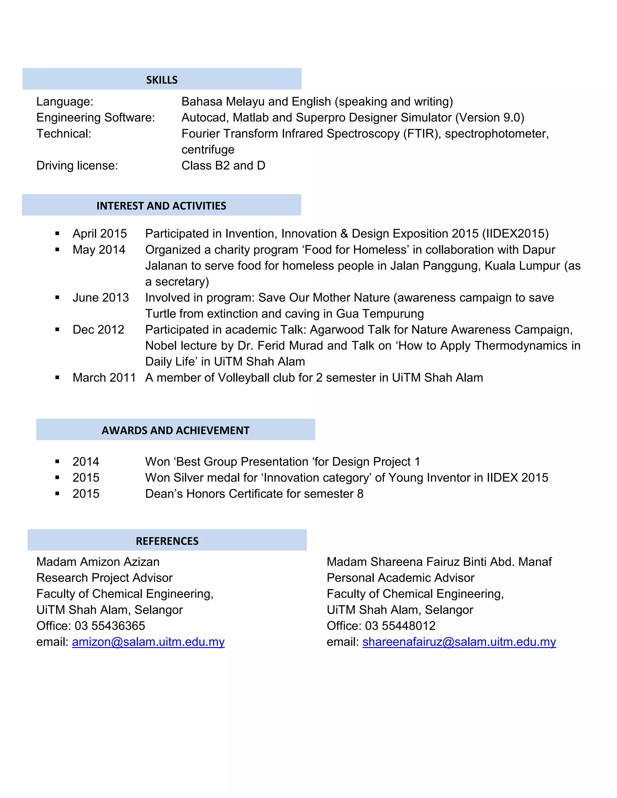 2.0 Resume (FADILAH HANAFI) | PDF