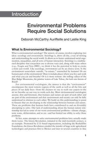 Environmental Sociology From Analysis To Action Leslie King | PDF
