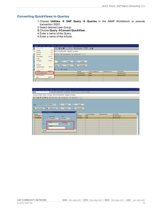 SAP Quickviewer | PDF | Databases | Computer Software and Applications