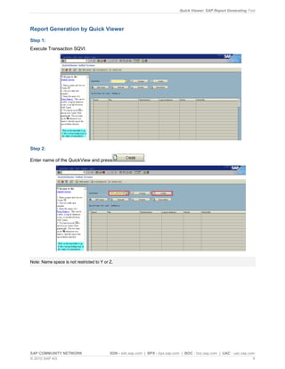 SAP Quickviewer | PDF | Databases | Computer Software and Applications