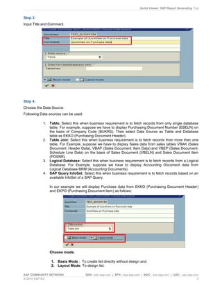 SAP Quickviewer | PDF