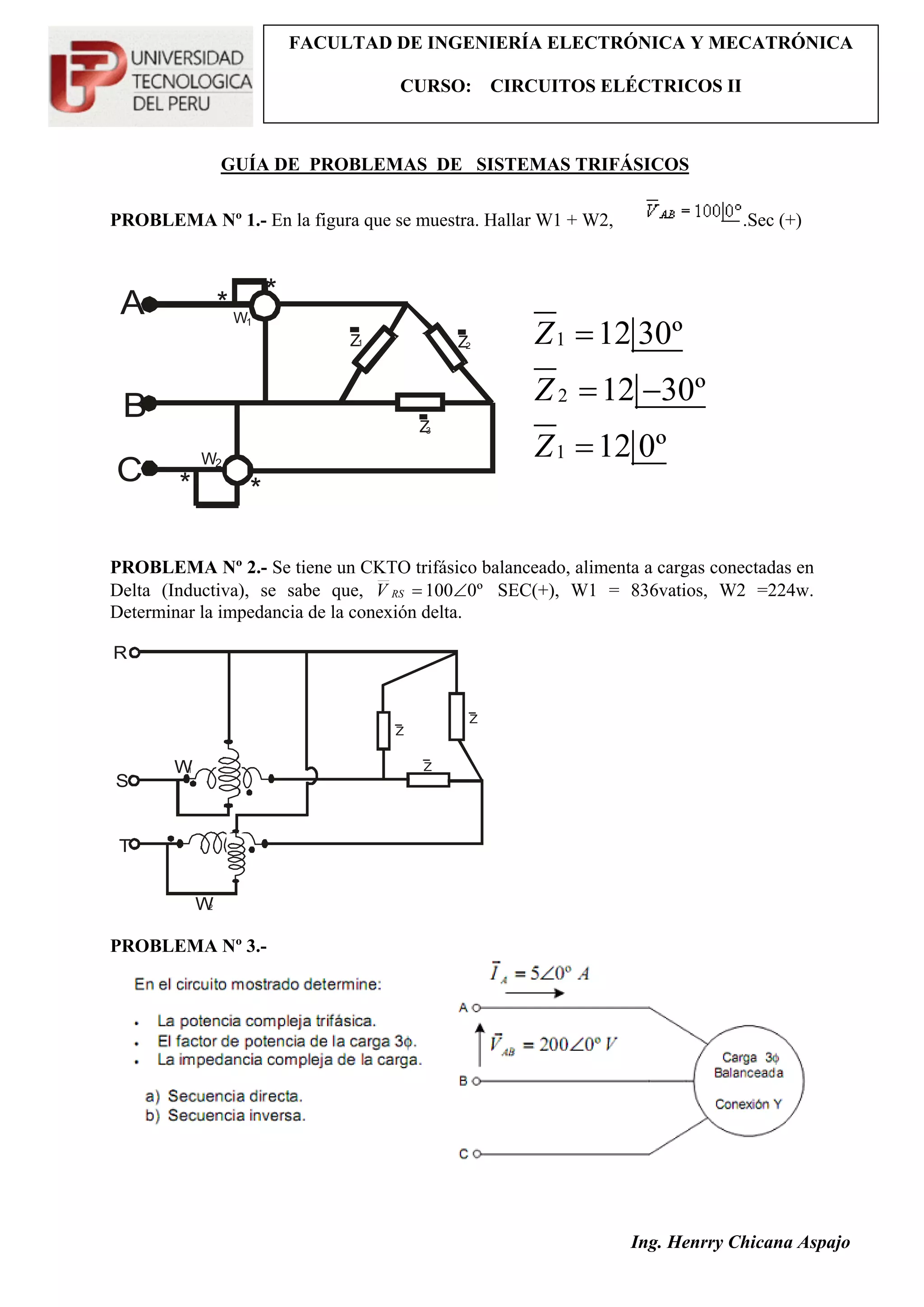 guia-de-ejercicios-de-circuitos-electricos-2-circuitos-trifasicos | PDF