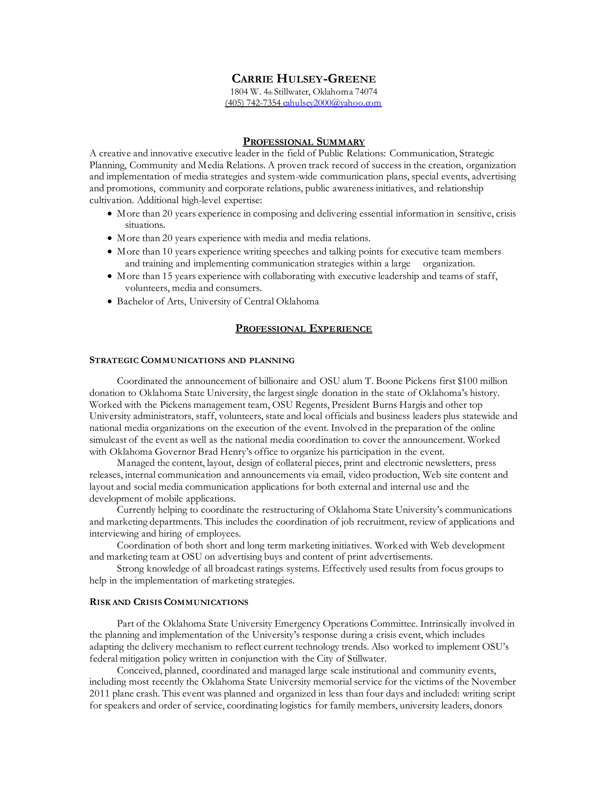 Carrie Hulsey-Greene Resume | DOCX