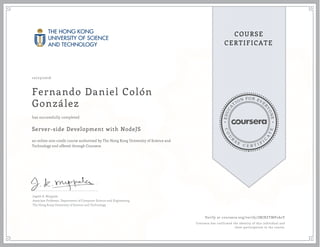 Coursera - Server-side Development with NodeJS | PPT