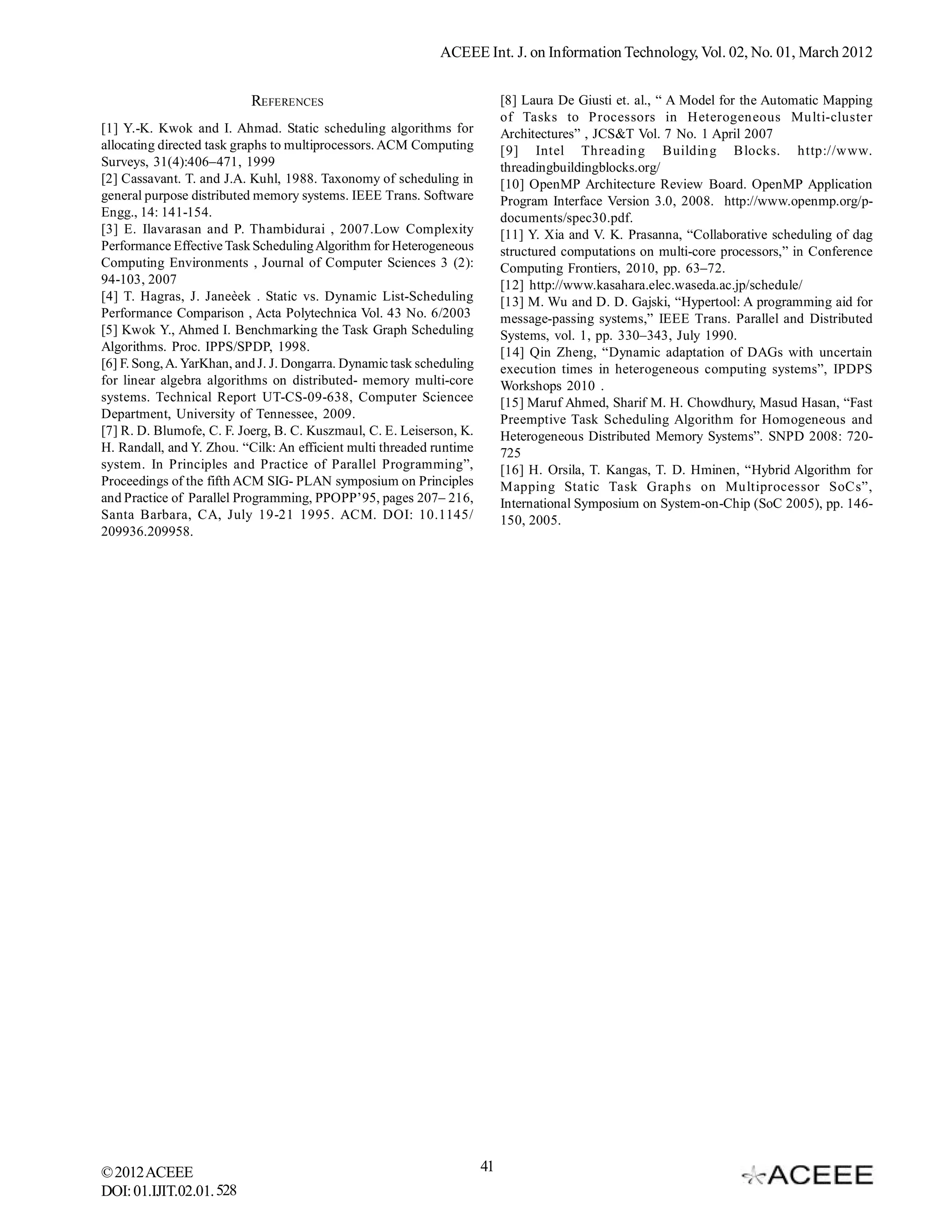 A Framework and Methods for Dynamic Scheduling of a Directed Acyclic Graph on Multi-core | PDF