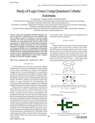 Study of Logic Gates Using Quantum Cellular Automata | PDF