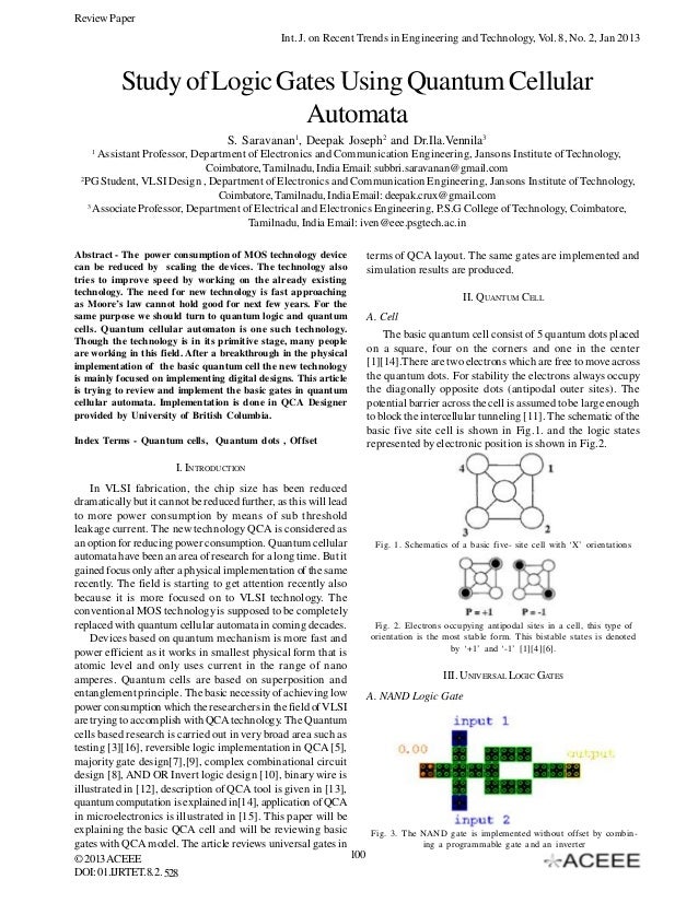 Study of Logic Gates Using Quantum Cellular Automata