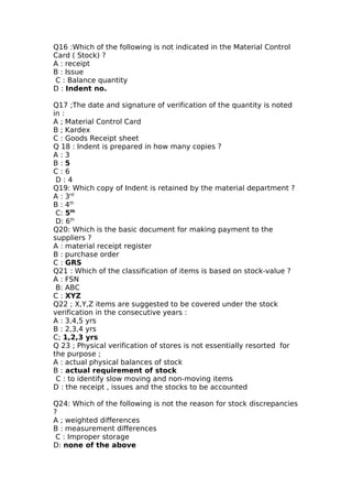 52824441 question-bank-on-materials-management | PDF