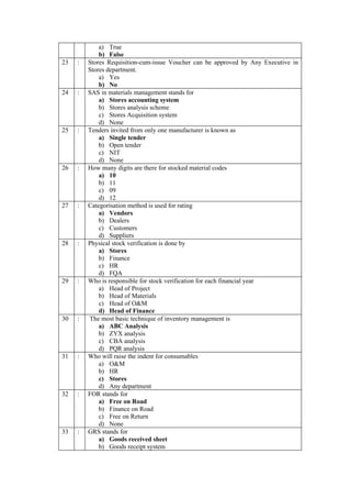 52824441 question-bank-on-materials-management | PDF