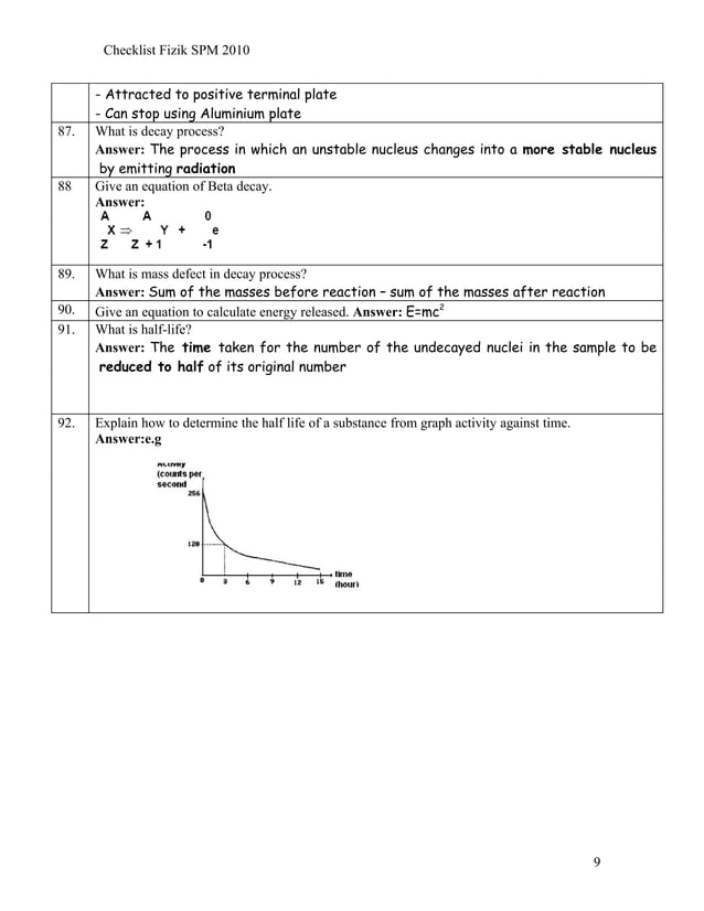 52838730 checklist-fizik-spm-2010 | PDF | Science