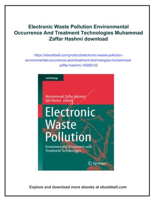 Electronic Waste Pollution Environmental Occurrence And Treatment ...