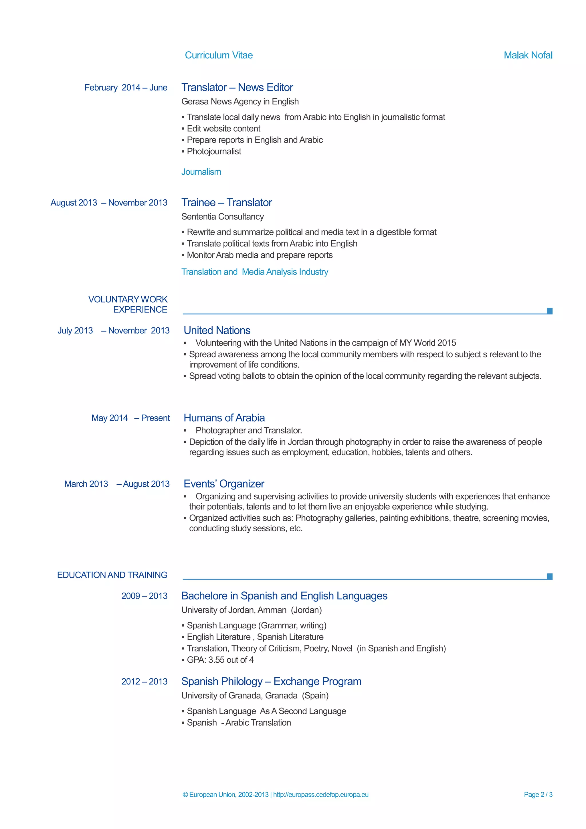 Malak Nofal CV | PDF