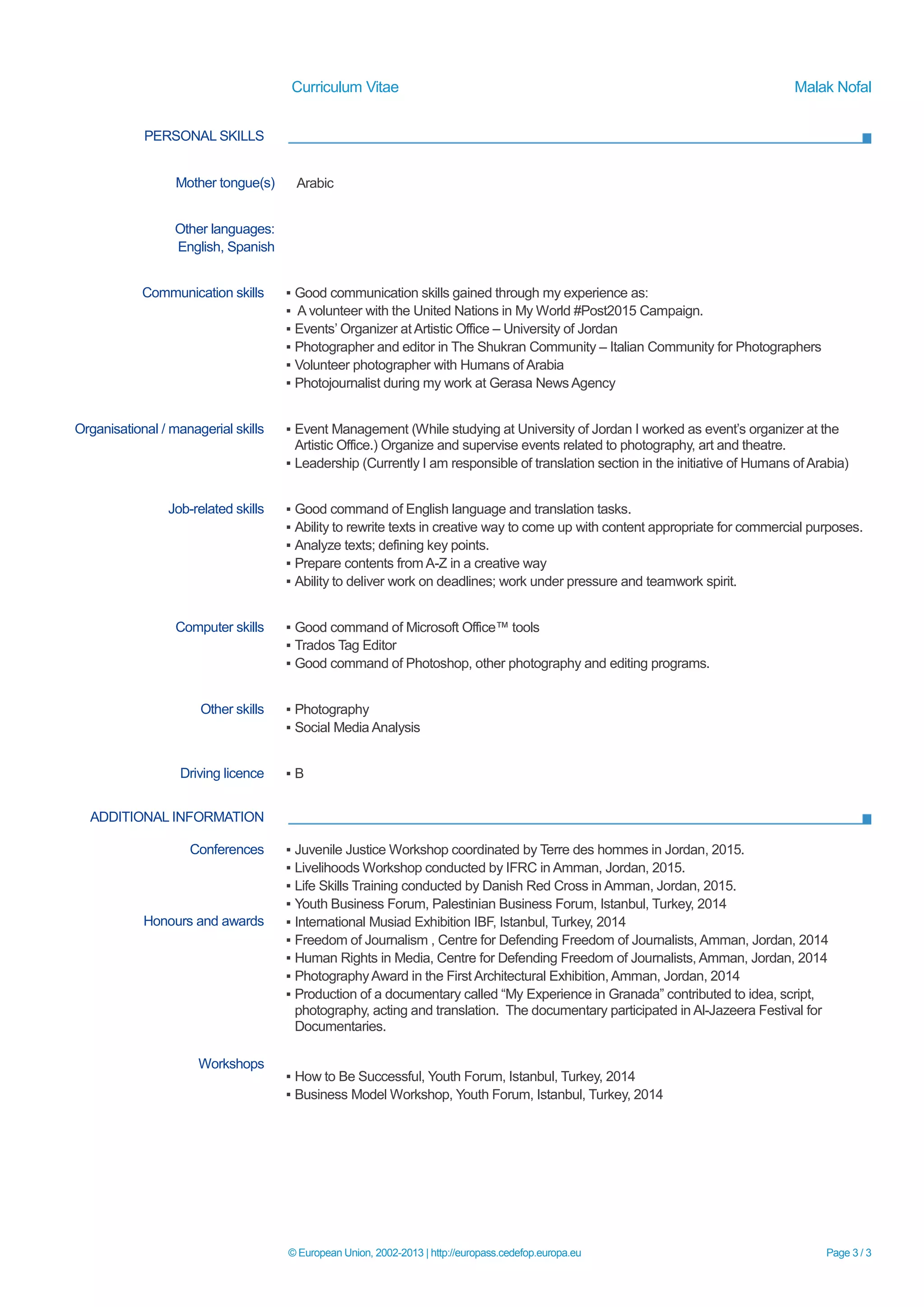 Malak Nofal CV | PDF