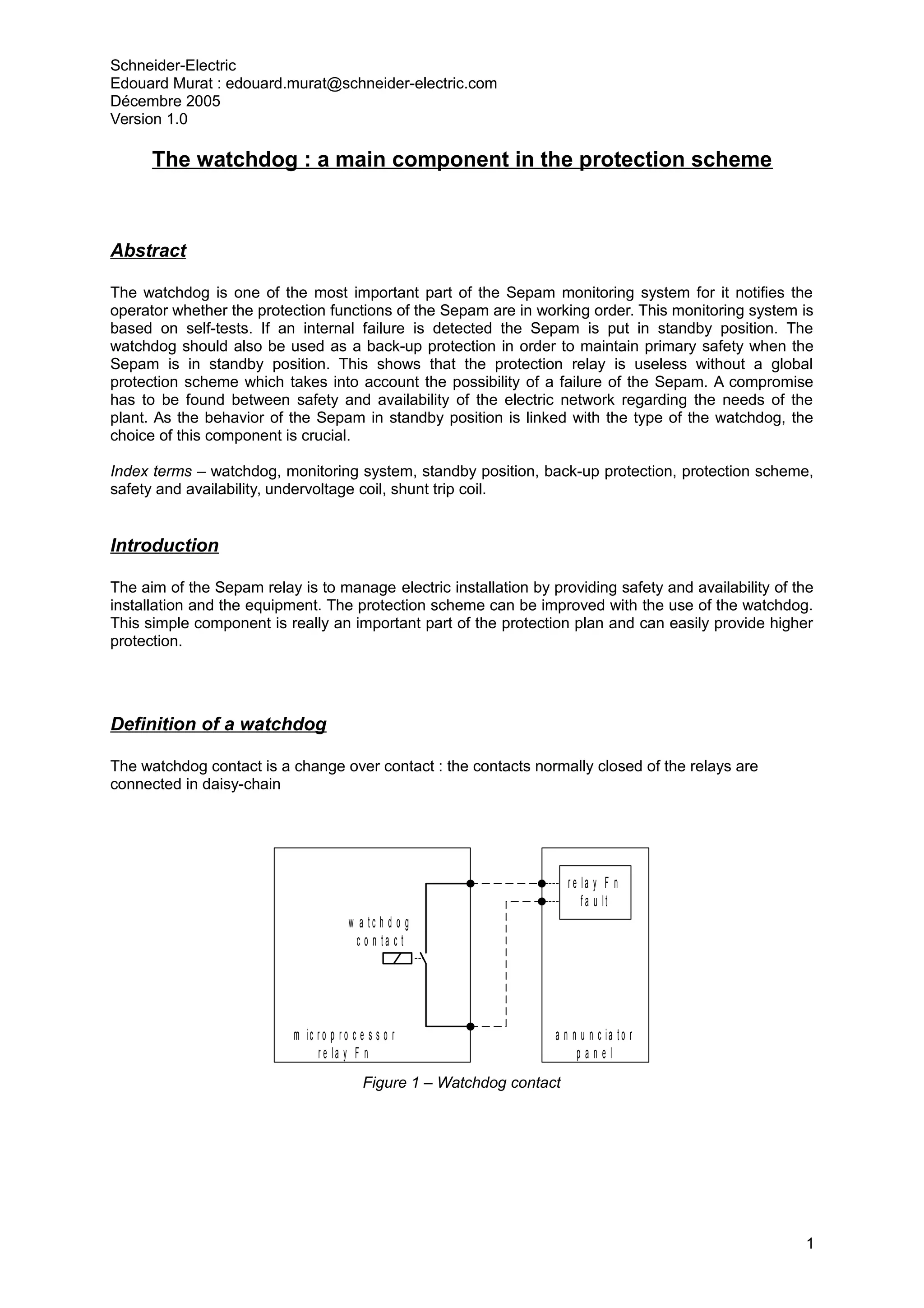 The watchdog is a main component in the protection scheme | PDF