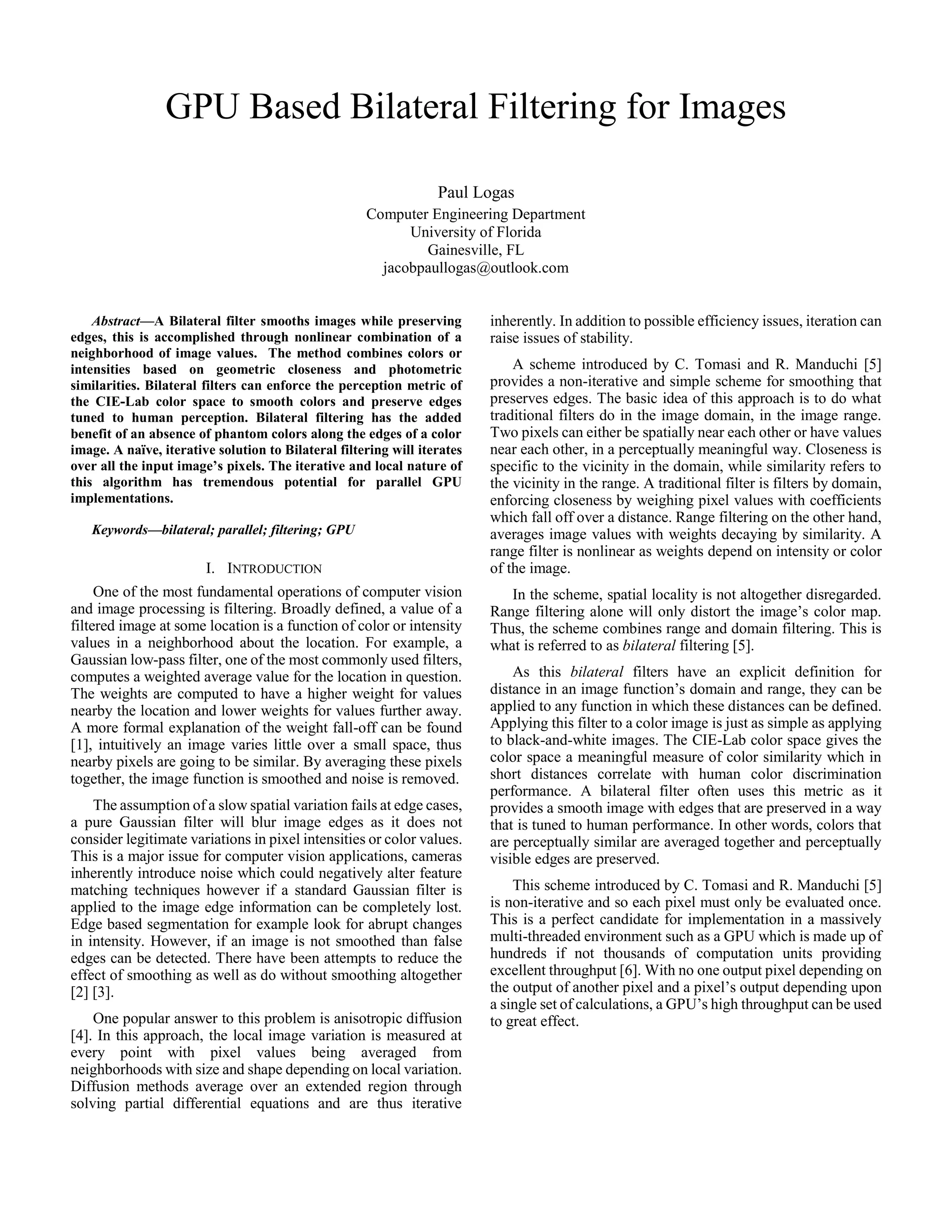BilateralFiltering | PDF