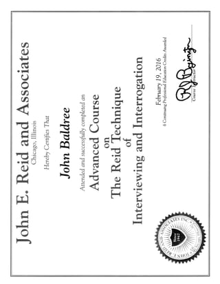 The Reid Technique Advanced Course | PDF