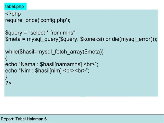 Pertemuan 8 - Report Tabel | PPT