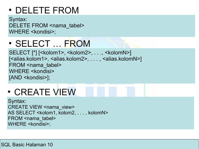 Pertemuan 5 - SQL Basic | PPT