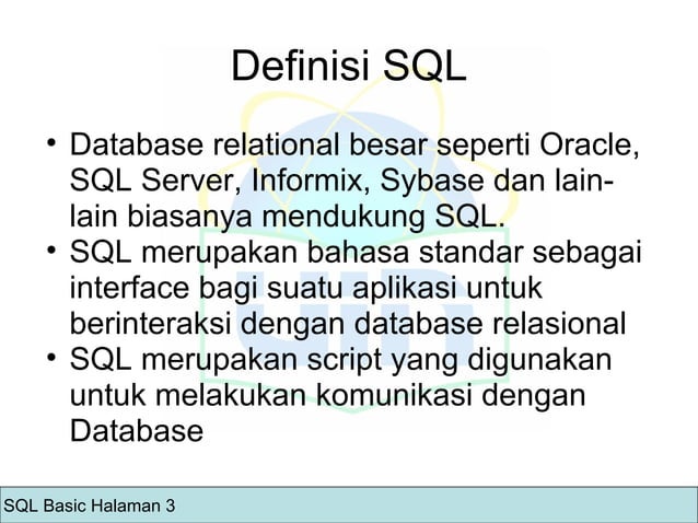 Pertemuan 5 - SQL Basic | PPT