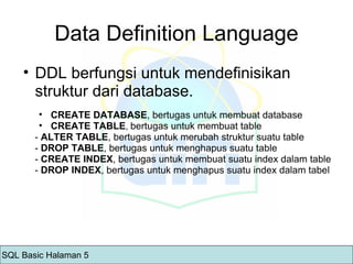 Pertemuan 5 - SQL Basic | PPT