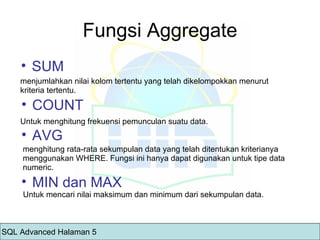 Pertemuan 6 - SQL Advanced | PPT