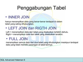Pertemuan 6 - SQL Advanced | PPT
