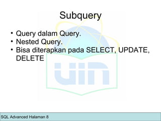 Pertemuan 6 - SQL Advanced | PPT