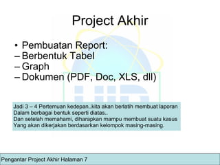 Pertemuan 7 - Pengantar Project Akhir | PPT