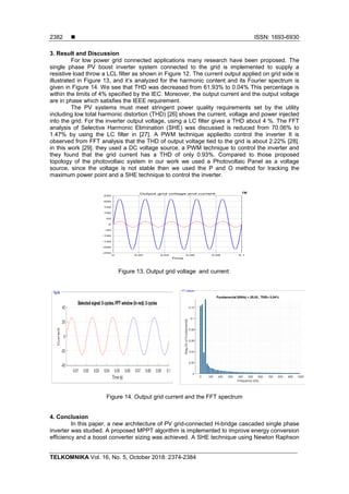 SHE Control for PV System Connected to the Grid | PDF | Internet of Things | Internet