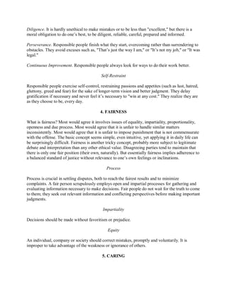 The Six Pillars of Character | PDF