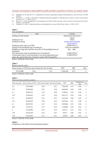 Transfer of development rights applied in public facilities acquisition ...