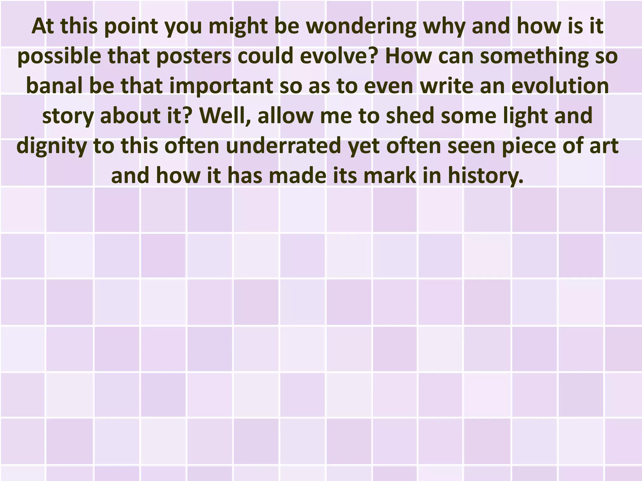 Evolution of Posters | PPTX