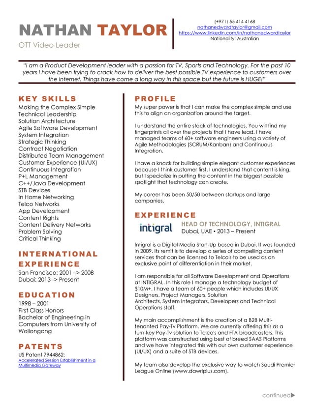 Nathan Taylor Resume | PDF