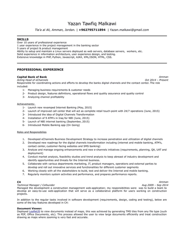 Yazan Malkawi CV | PDF