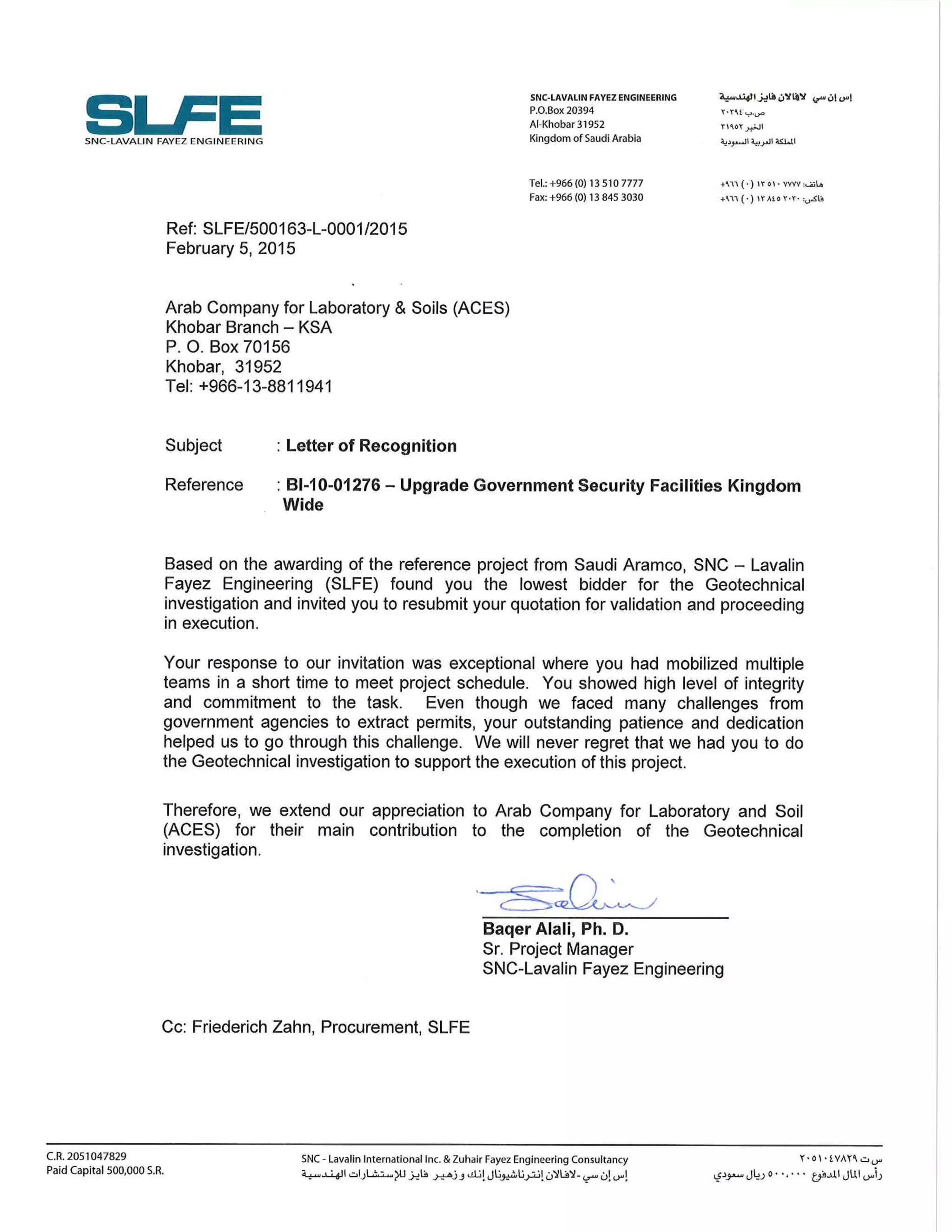 Letter of Recognition | PDF