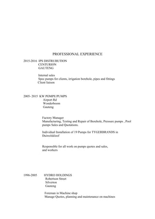 Delport_Pierre_CV2 | DOC | Business | Business and Finance