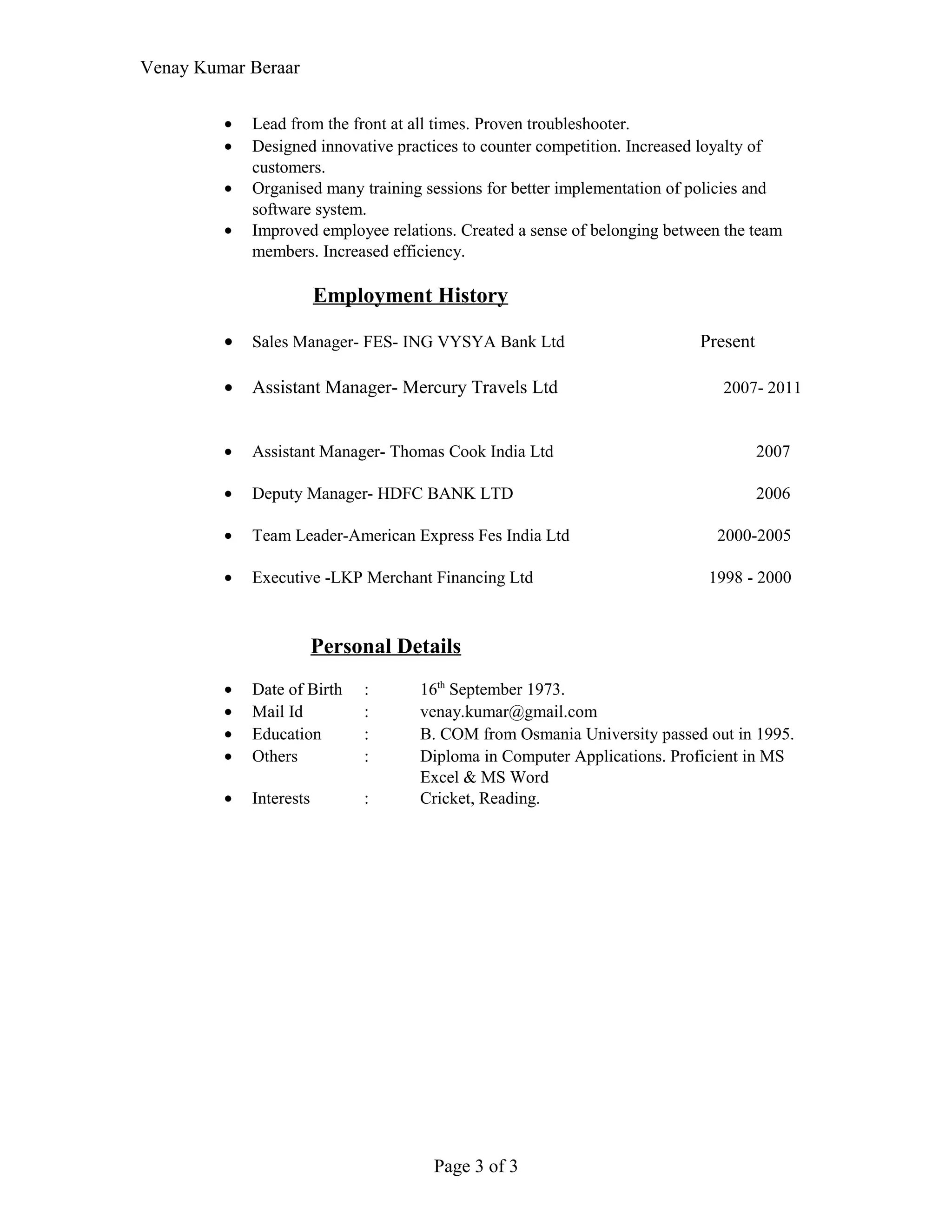 VENAY | DOC | Business Banking & Finance | Business