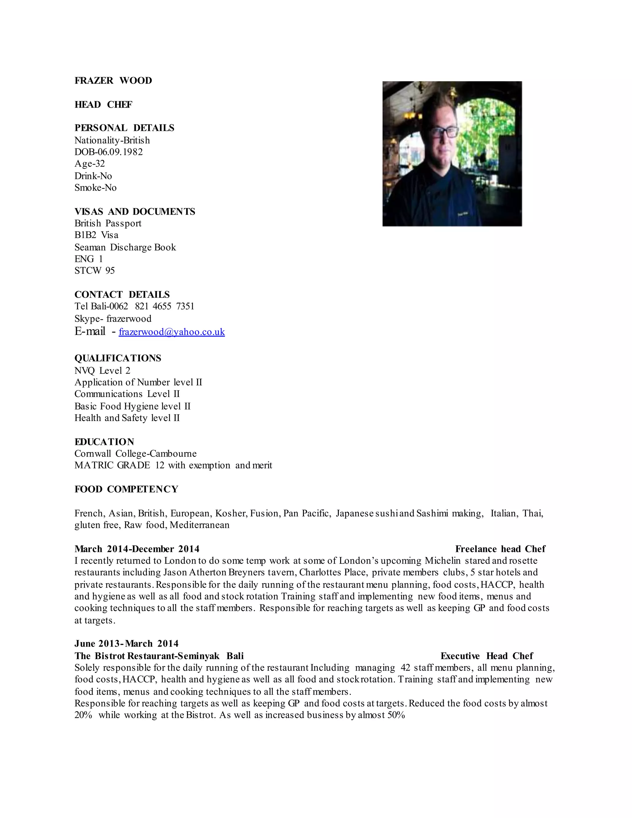 FRAZER WOOD resume 2015 | DOCX