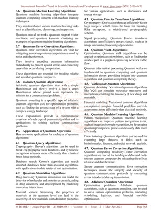 Advancements and Future Trends in Advanced Quantum Algorithms A Prompt Science Analysis | PDF