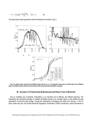 Forecasting and Scheduling of Wind and Solar Power generation in India | PDF