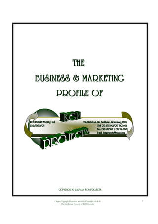 1. THE BUSINESS & MARKETING PROFILE | PDF | Business Operations | Business