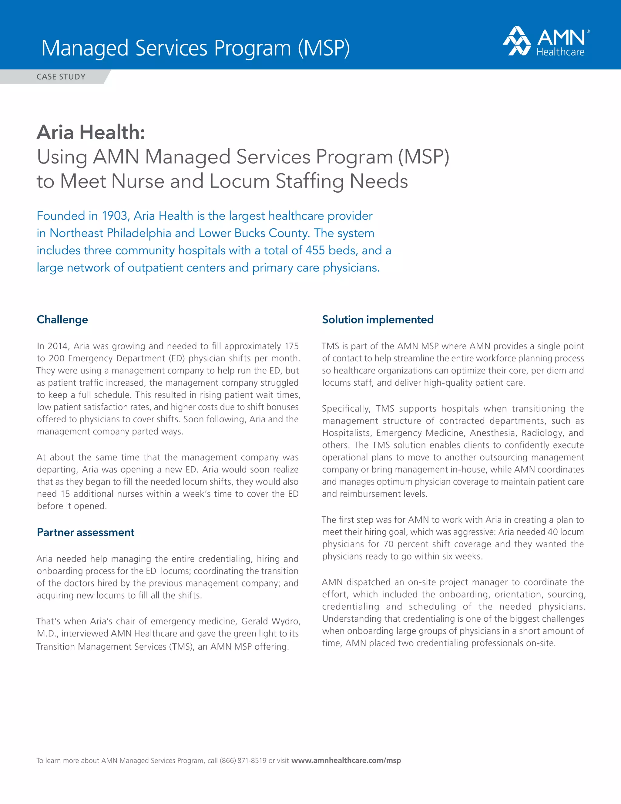 Aria case study 2016 | PDF