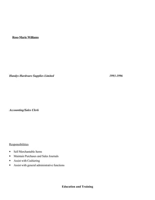 Rose-Marie Resume | PDF