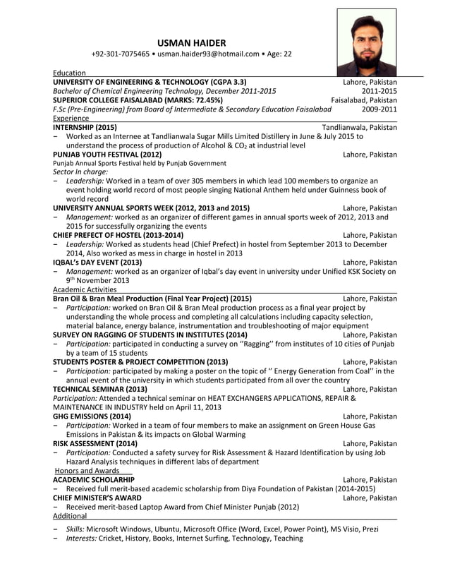 Usman Haider Resume | PDF