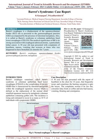 Barret’s Syndrome Case Report | PDF | Digestive Disorders | Diseases ...